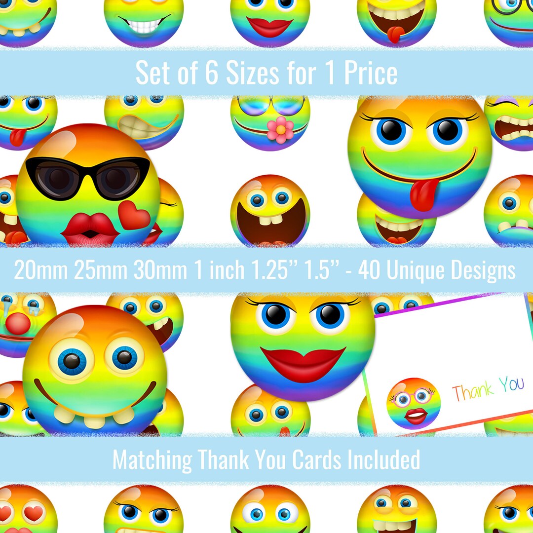 LGBT 1 Inch Bottle Caps 20mm 25mm 30mm 1.25" 1.5" Smiley Face Pride ...