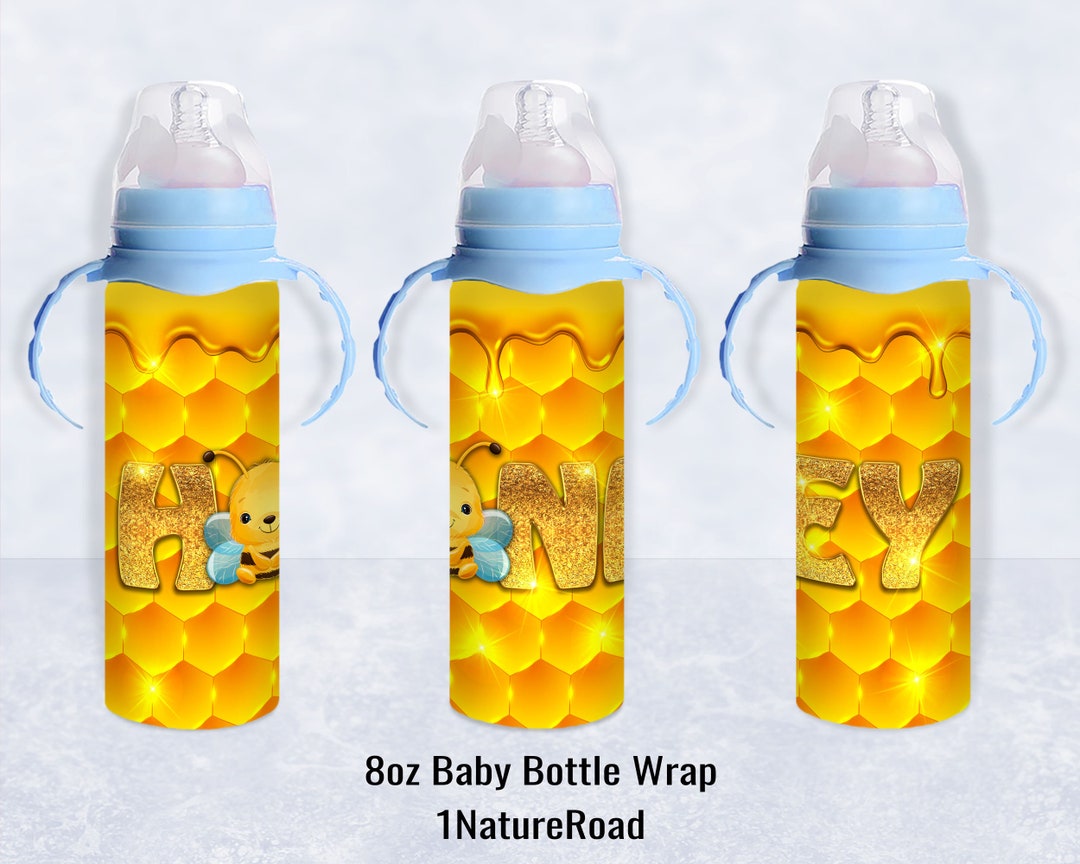 8oz Baby Bottle Design, Honey Bee Baby Bottle Wrap, Boys Girls Milk ...