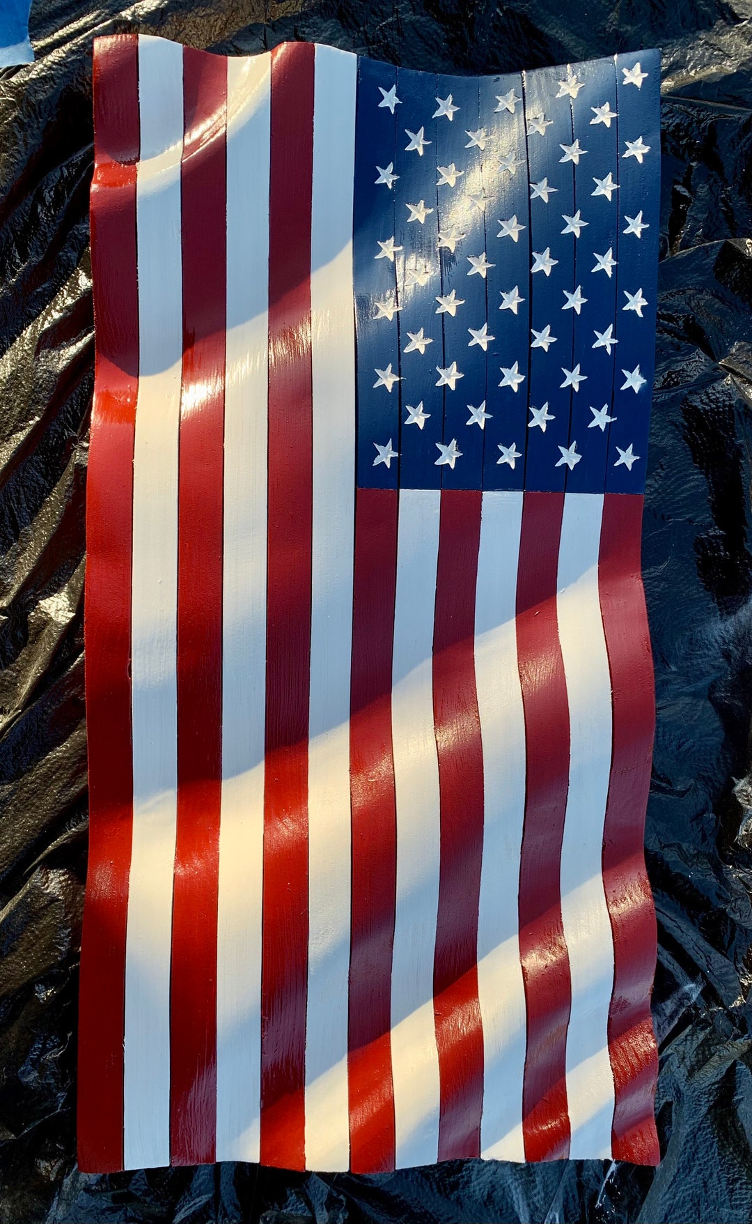 Wood Wavy Flag - Etsy