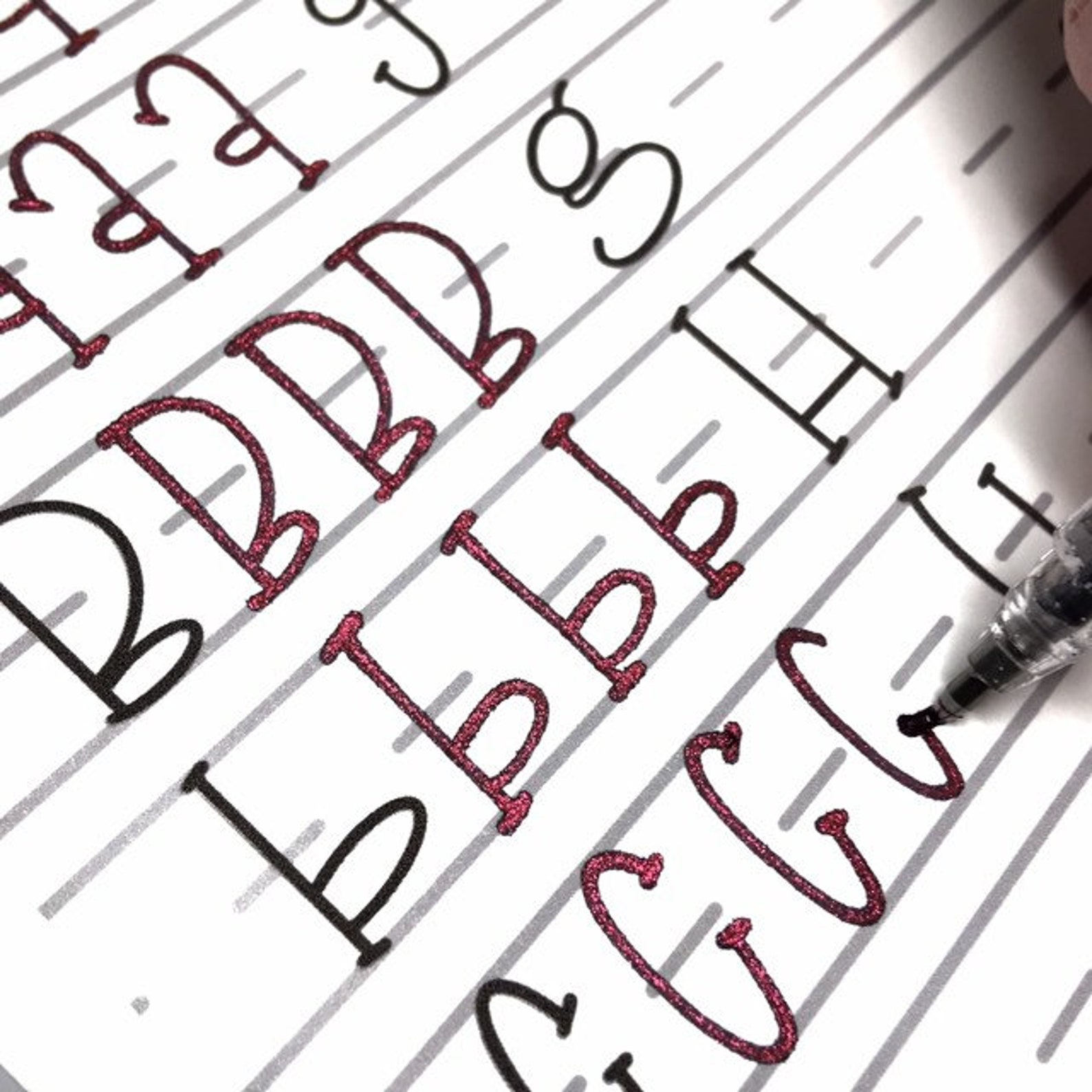 Sans Serif Lettering Practice Sheets Hand Lettering Worksheet Fun and ...