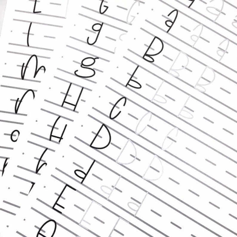 Sans Serif Lettering Practice Sheets Hand Lettering - Etsy