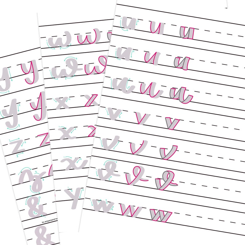 Beginner Ribbon Lettering | Hand Lettering Practice Sheets | Worksheet ...