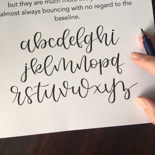 Bouncy Brush Lettering | Beginner Hand Lettering Practice Sheets ...