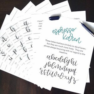 Bouncy Brush Lettering | Beginner Hand Lettering Practice Sheets ...