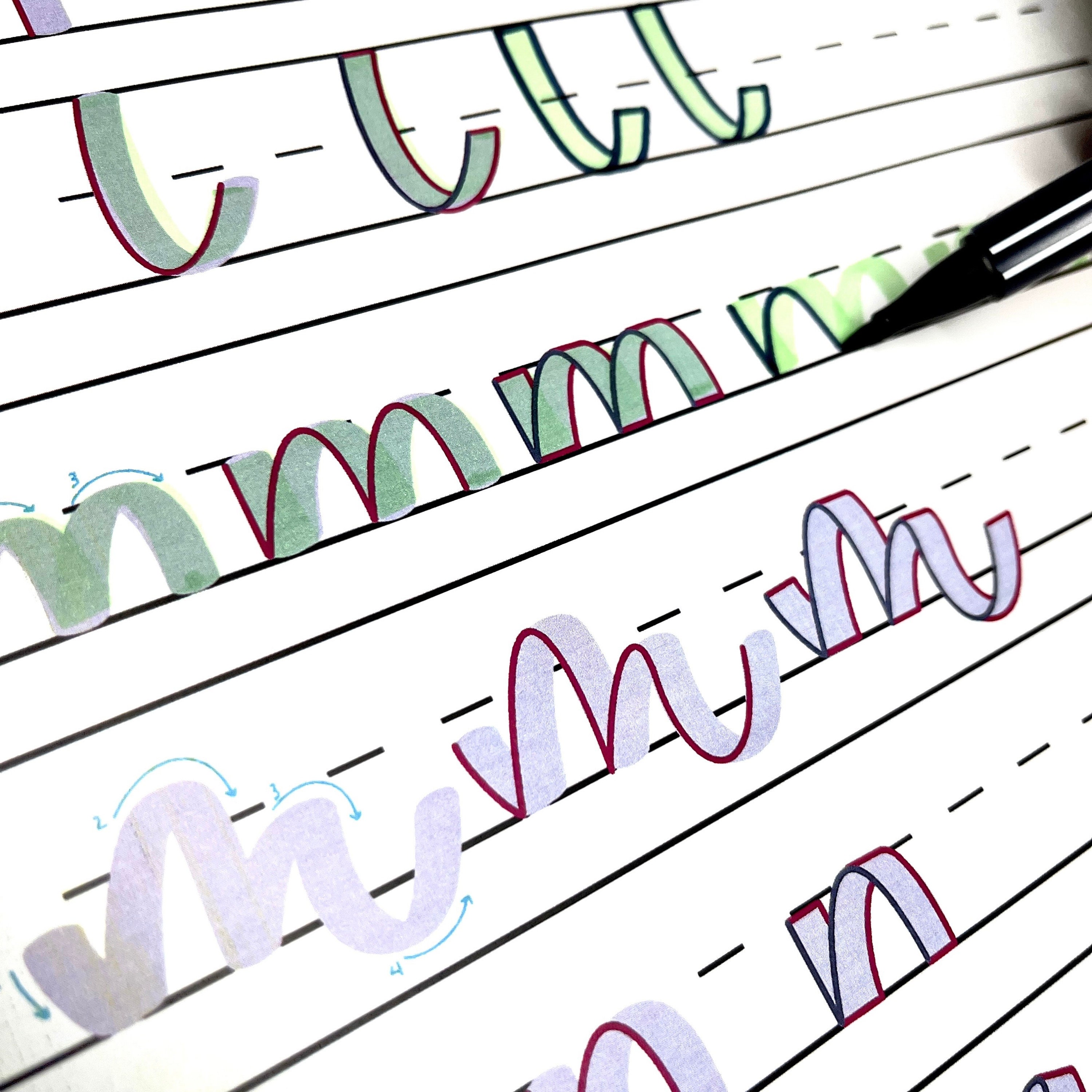 Beginner Ribbon Lettering Hand Lettering Practice Sheets - Etsy
