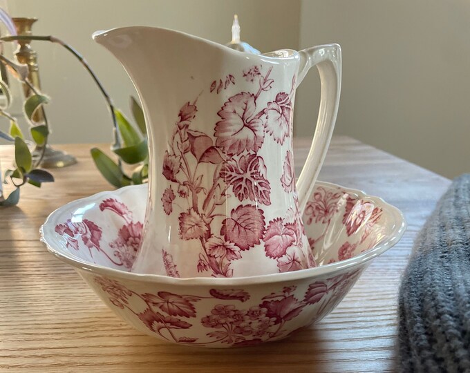 Florette Pattern, Alfred Meakin Pitcher and Bowl - Etsy