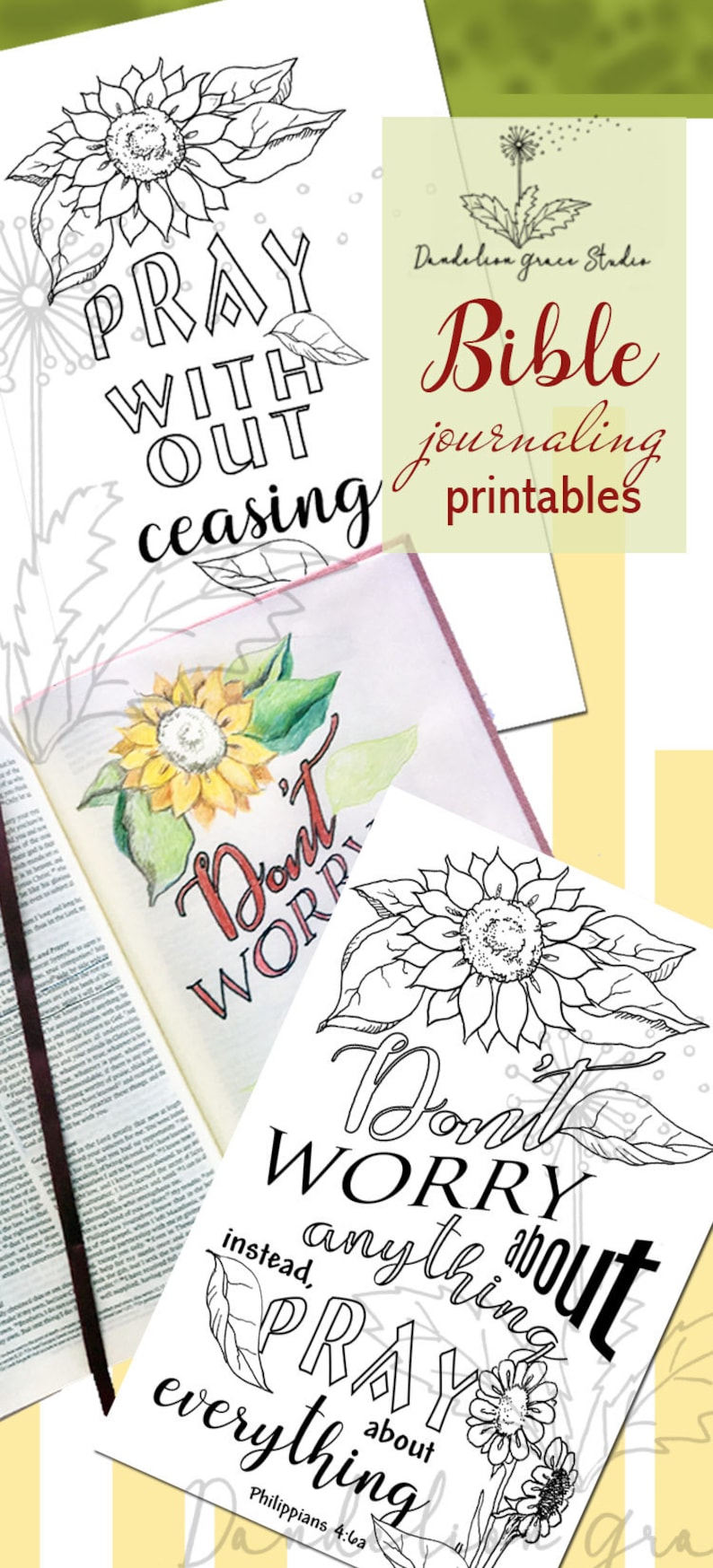 2 Bible Journal Templates | Don't Worry | Printable | Traceable ...