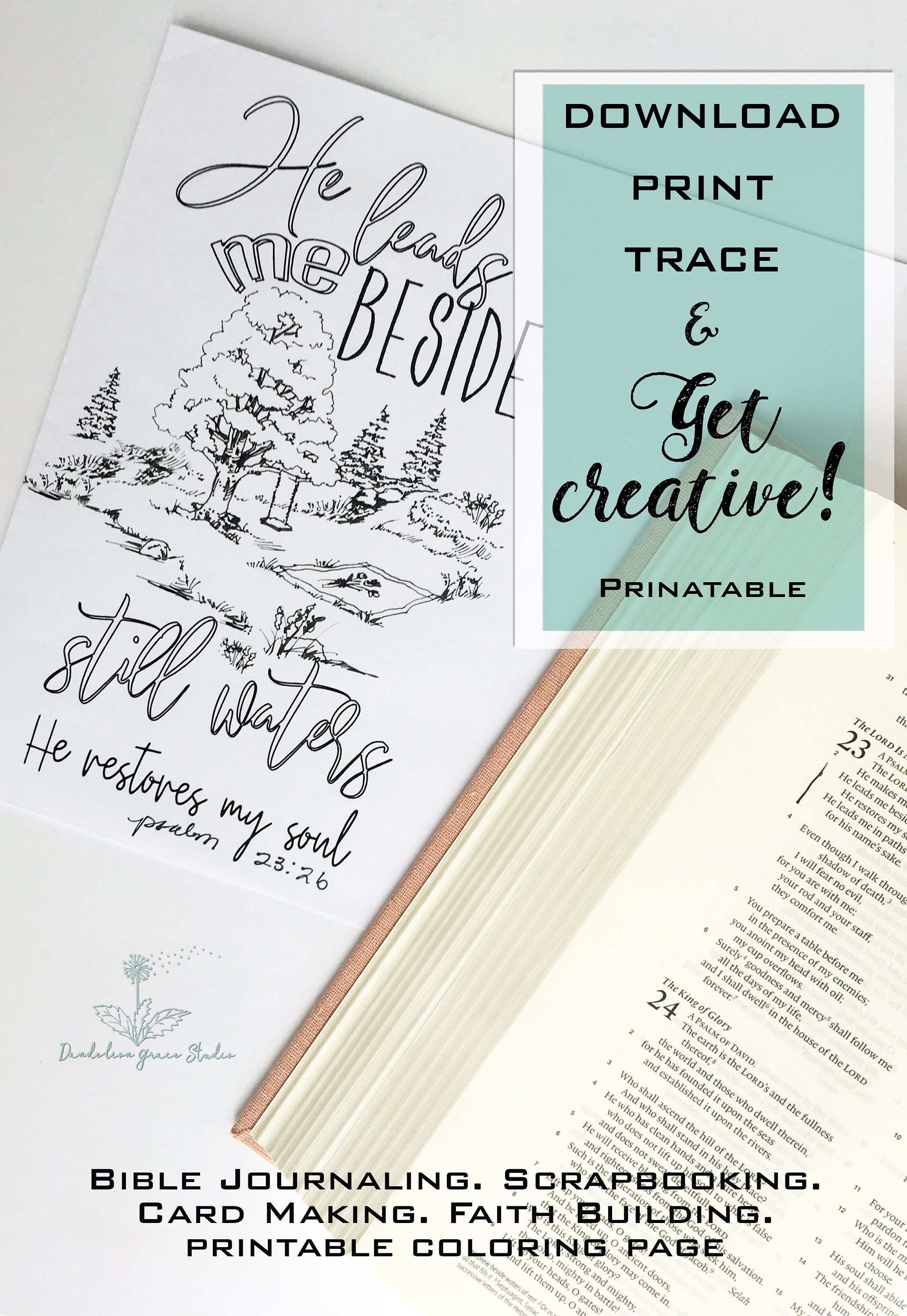 Bible Journal Template, Printable, Instant Download, Coloring ...