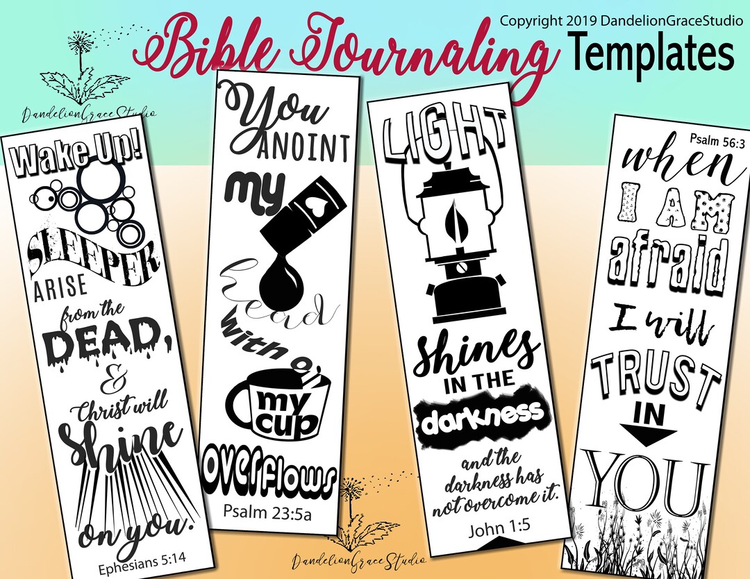 4 Bible Journal Templates | Scripture | Faith | Prayer | Scrapbooking ...