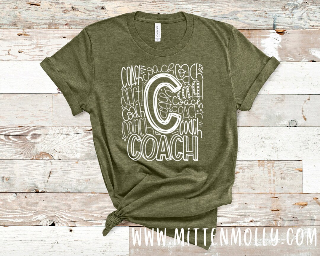Coach Typography T-shirt, Coach Tee, Coach Gift, Gift for Coach, Cute ...