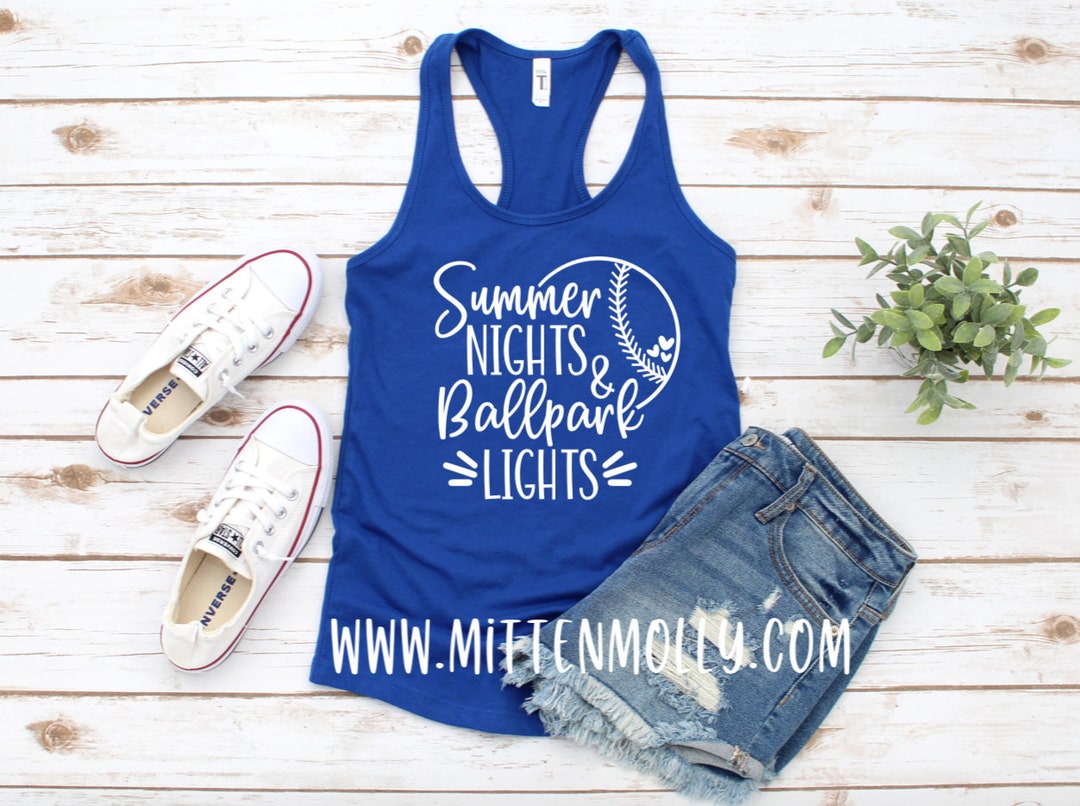 Summer Nights Ballpark Lights Tank Baseball Life Baseball - Etsy