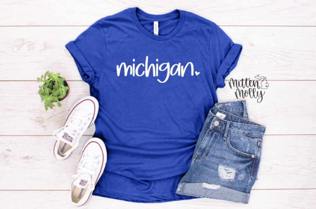 Michigan State Name T-shirt, Women's Michigan Tee, Custom State Name ...