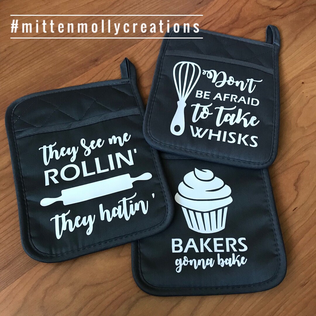 Custom Oven Mitts, Camping Oven Mitts, Cute Kitchen Stuff, Housewarming ...