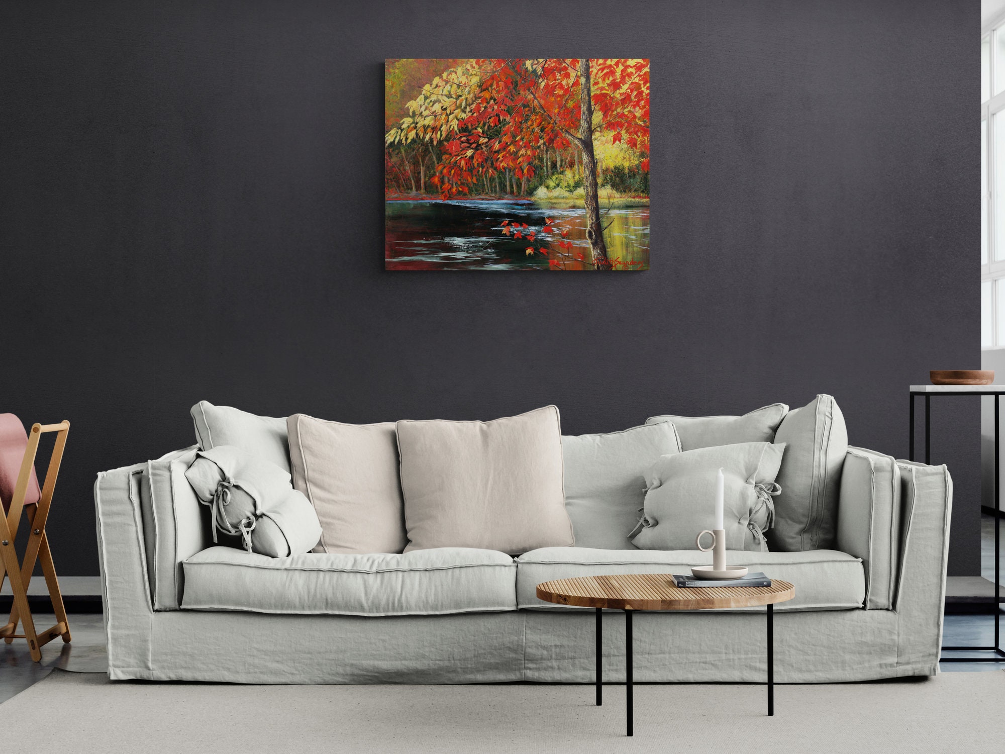 Fall Colors With Stream, Autumn Colours, Wild Nature With Autumn Leaves ...
