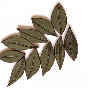 Green Ceramic Leaves Tiles for Mosaic 10 Pieces - Etsy