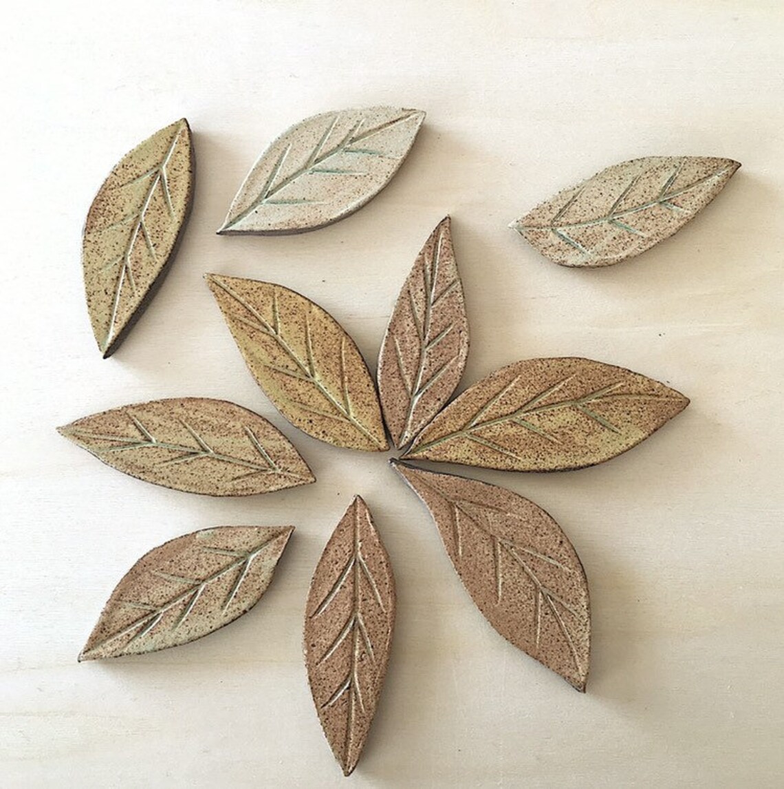Fall Leaf Mosaic Tiles 10 Pieces | Etsy