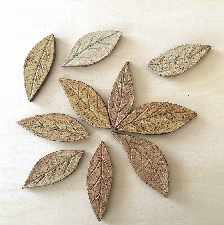 Fall Leaf Mosaic Tiles 10 Pieces | Etsy