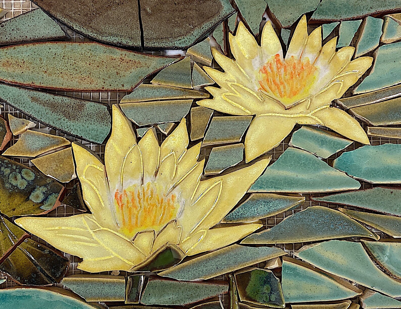 Yellow Water Lilies Ceramic Tile Set - Etsy