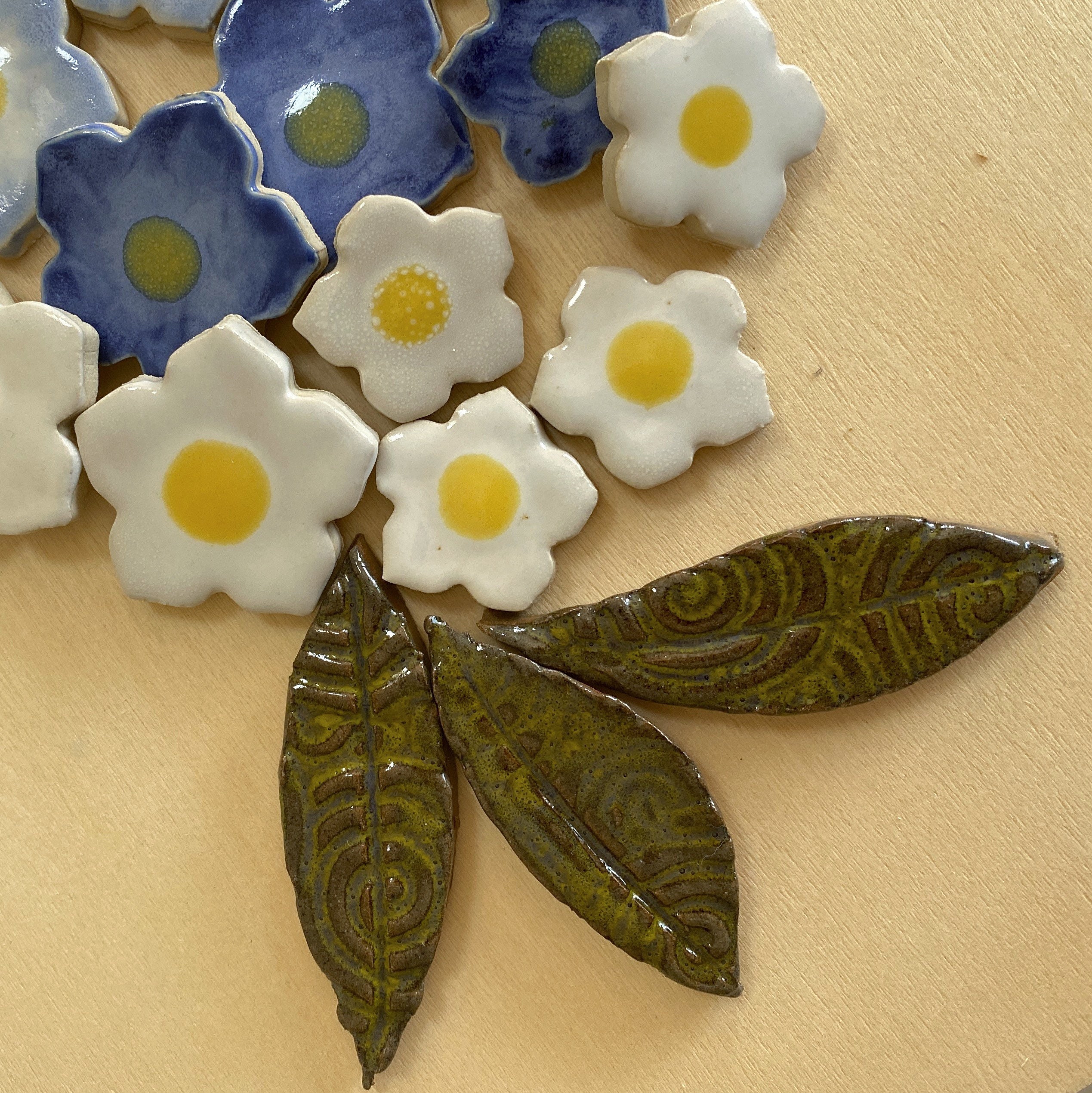 Ceramic Flowers Tiles in Blue and White 27 Pieces Set - Etsy