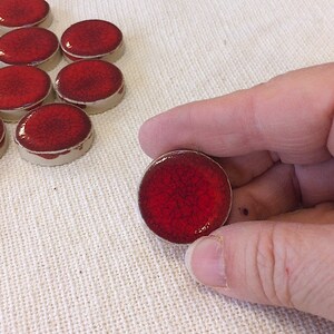 Deep Red Ceramic Circles for Mosaic 20 Pieces | Etsy