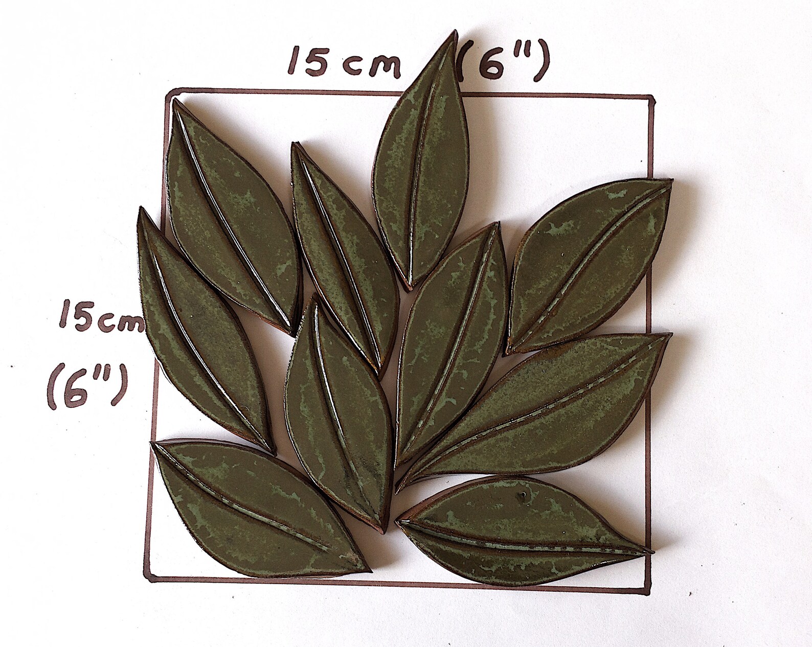 Green Ceramic Leaves Tiles for Mosaic 10 Pieces - Etsy