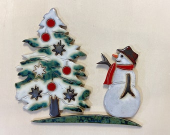 Mosaic Snowman - Etsy