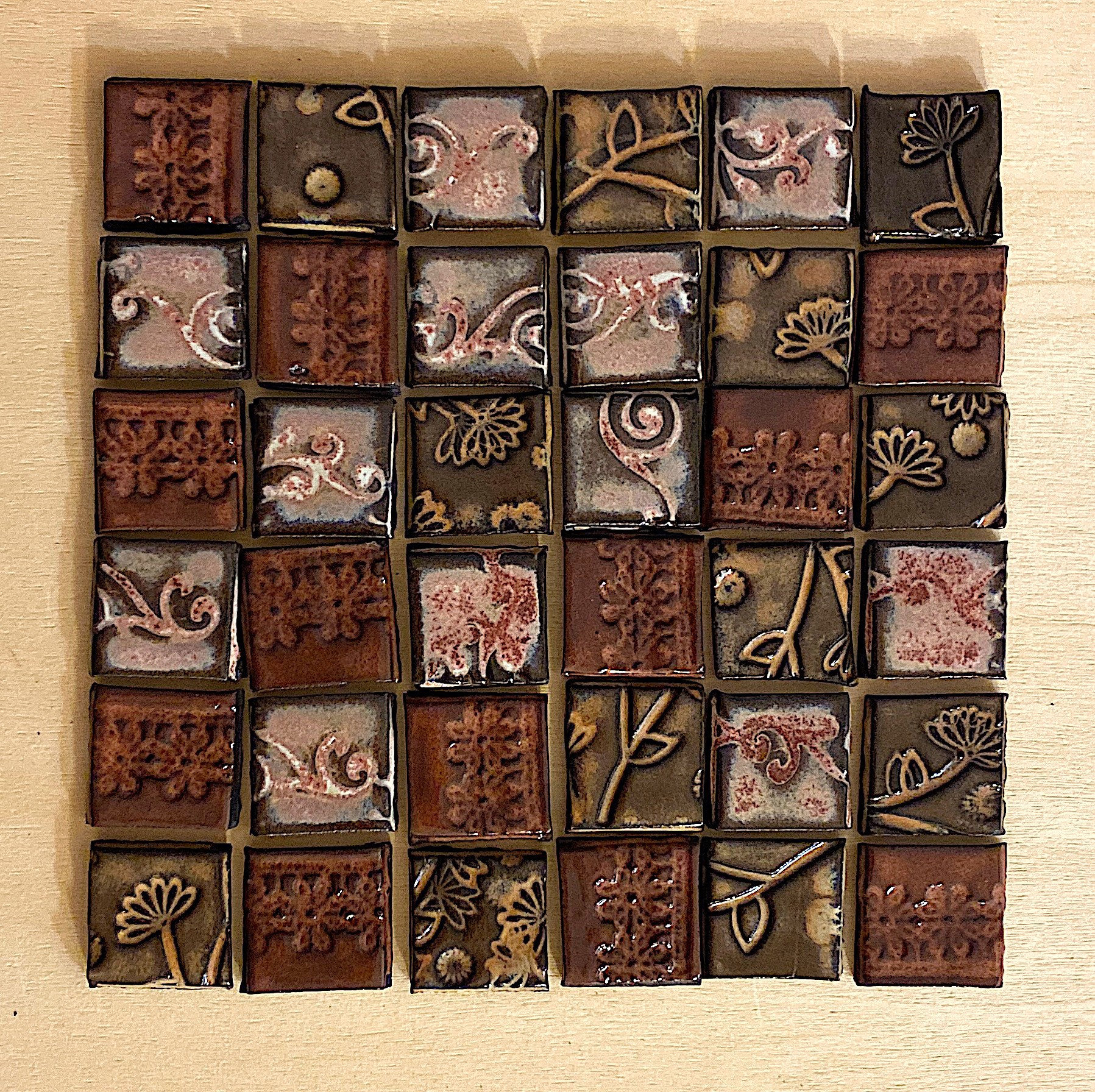 Rustic Textured Ceramic Square Tiles for Mosaic | Etsy