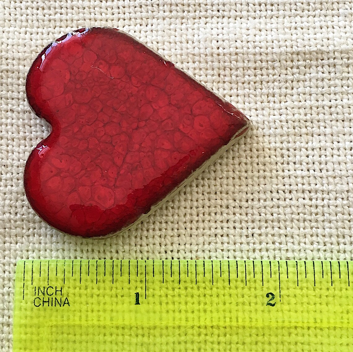 Deep Red Ceramic Heart Tiles for Mosaic 5 Pieces - Etsy