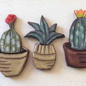 Cactus Tiles Set , Handmade Mosaic Tiles 3 Pieces - Etsy