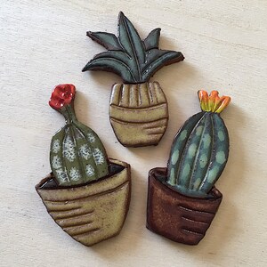 Cactus Tiles Set , Handmade Mosaic Tiles 3 Pieces - Etsy