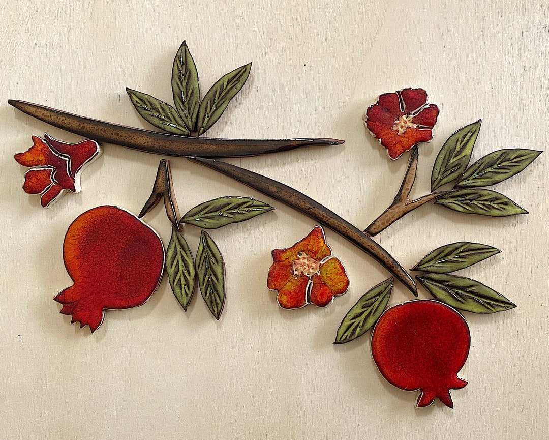 Pomegranate Tree Branch Ceramic Tiles for Mosaic and Wall Decoration 21 ...