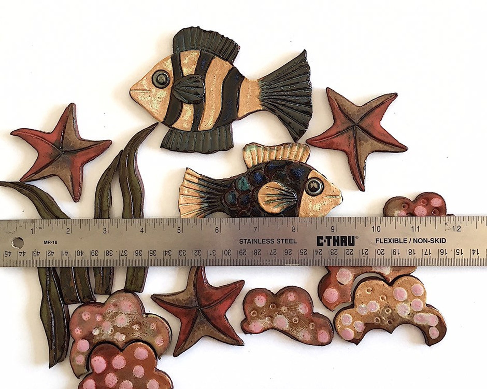 Fish Ceramic Tiles Set Handcrafted for Mosaic and Wall | Etsy