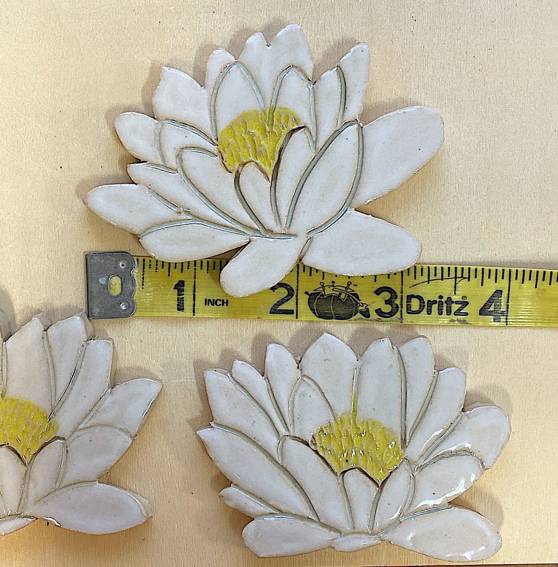 White Water Lilies Ceramic Tile Set - Etsy