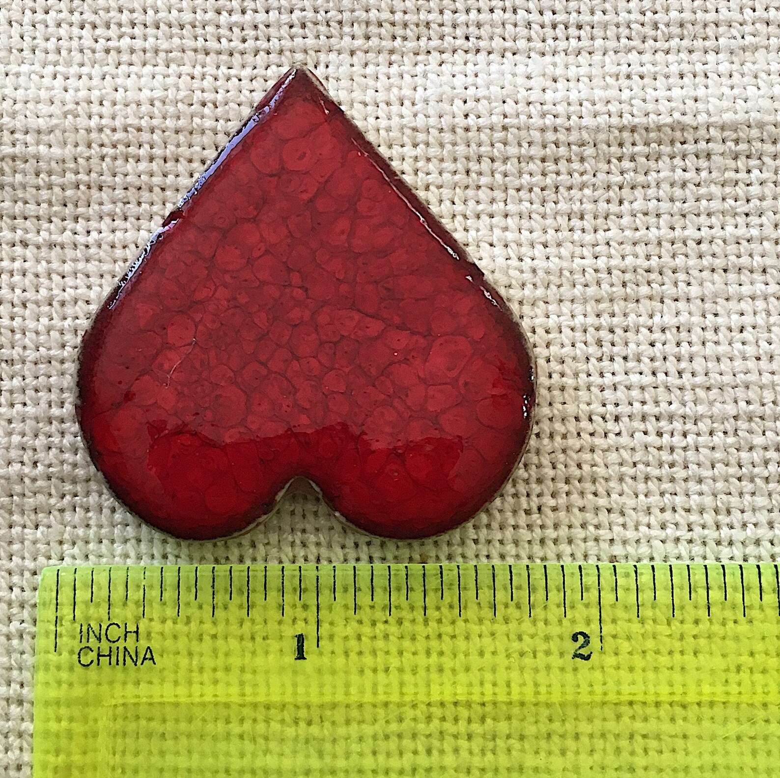 Deep Red Ceramic Heart Tiles for Mosaic 5 Pieces - Etsy