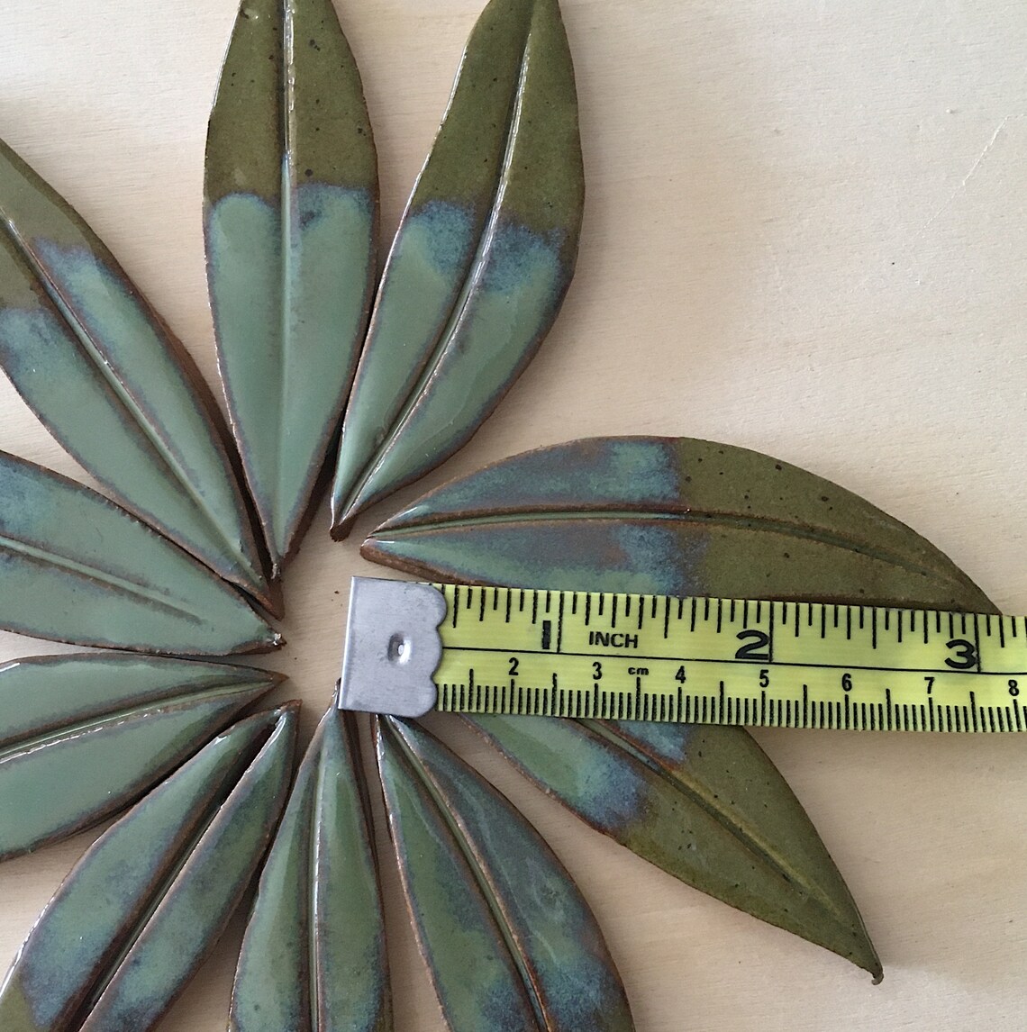 Green Leaf Ceramic Tiles for Mosaic Handmade Green Ceramic | Etsy