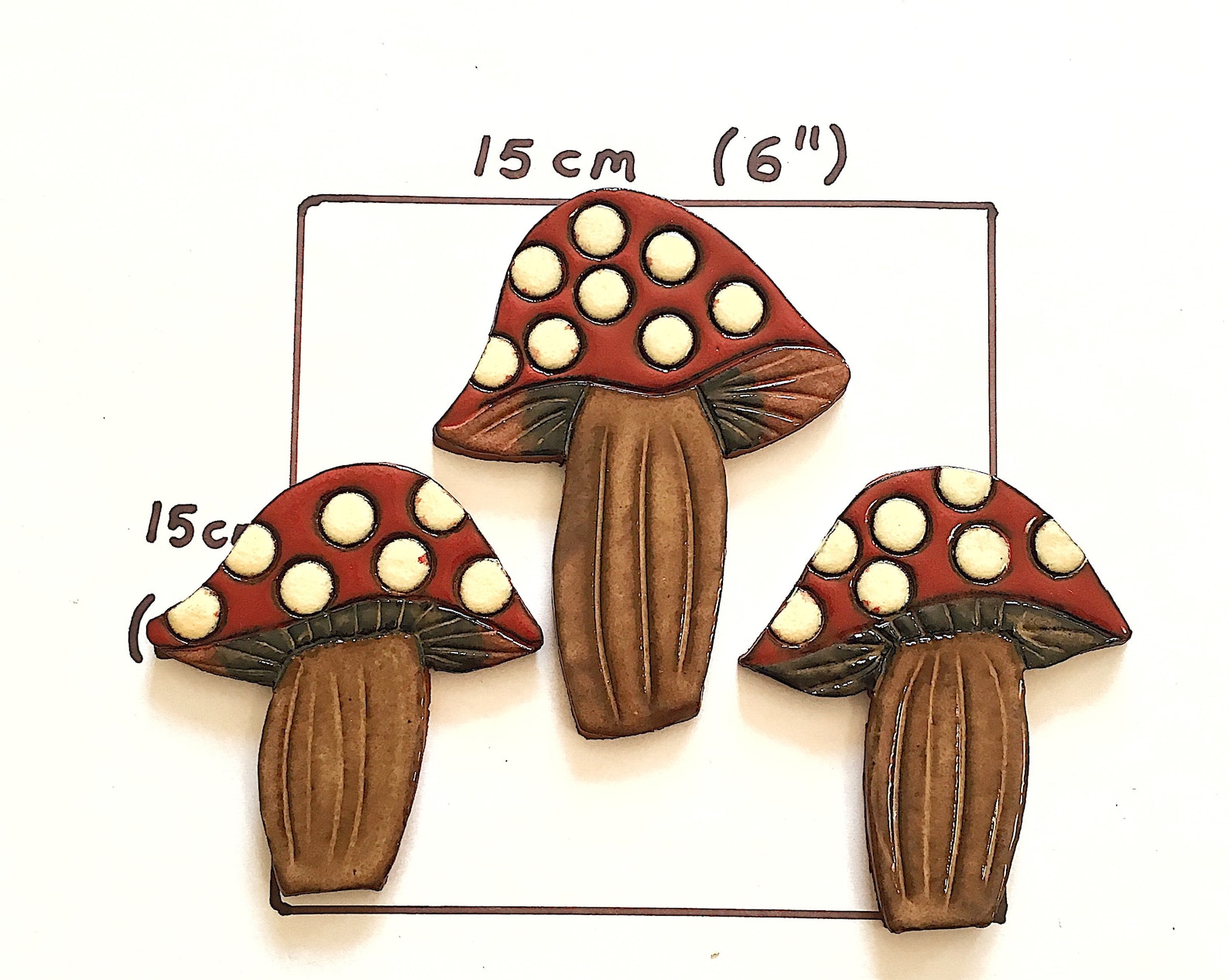 Mushroom Ceramic Tile SET Mosaic Tiles Ceramic Tiles Hand - Etsy