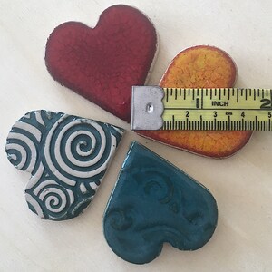 Colorful Ceramic Heart Tiles for Mosaic 4 Pieces - Etsy