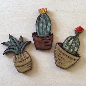 Cactus Tiles Set , Handmade Mosaic Tiles 3 Pieces - Etsy