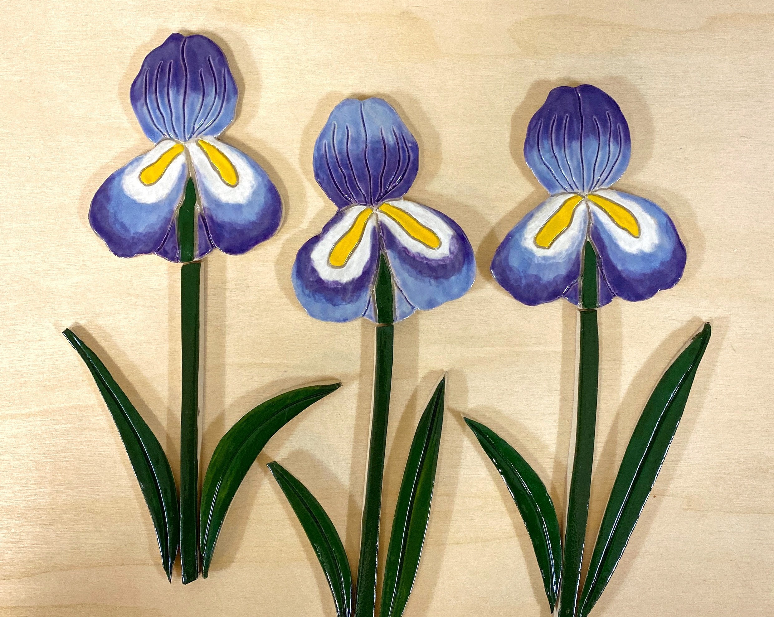 Iris Ceramic Flowers Set for Mosaic and Wall Art Mosaic Tiles - Etsy