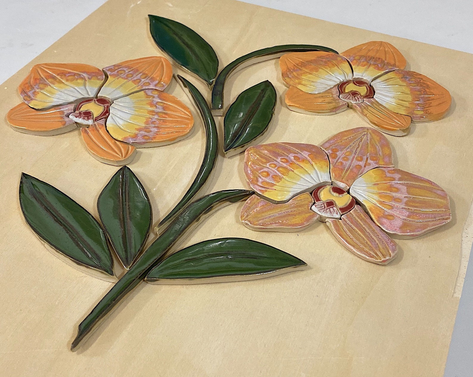 Orchids Ceramic Tiles Set for Mosaic and Wall Decor - Etsy