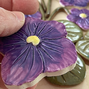 Violets, Ceramic Flower Tiles Set - Etsy