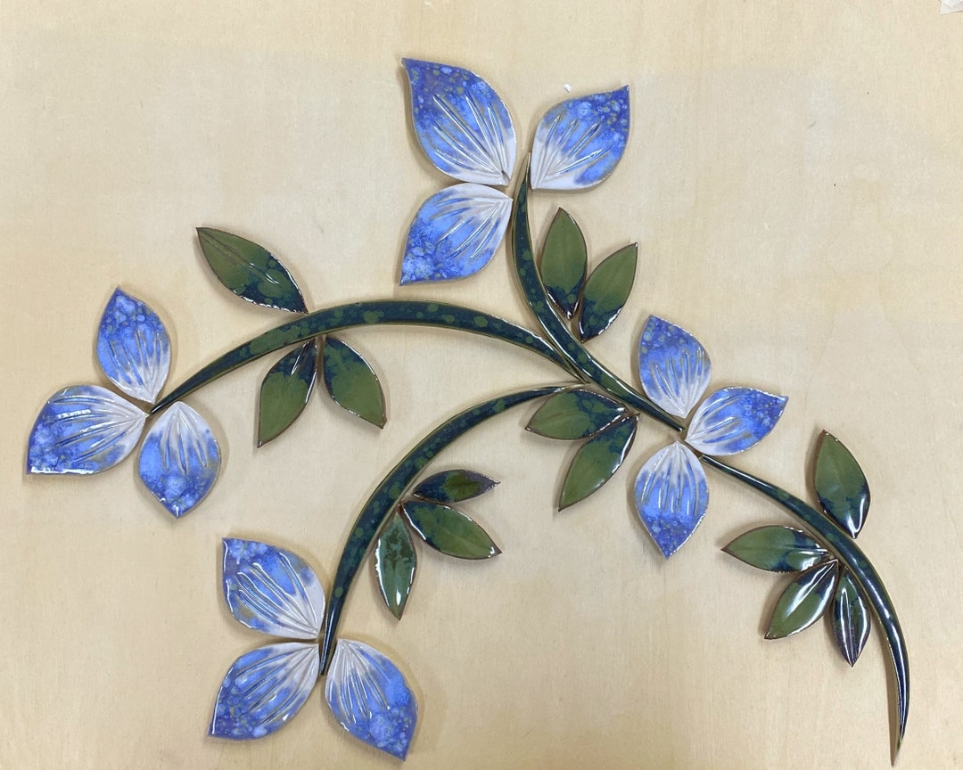 Climber Plant, Flower Ceramic Tiles Set for Mosaic and Wall Decoration ...