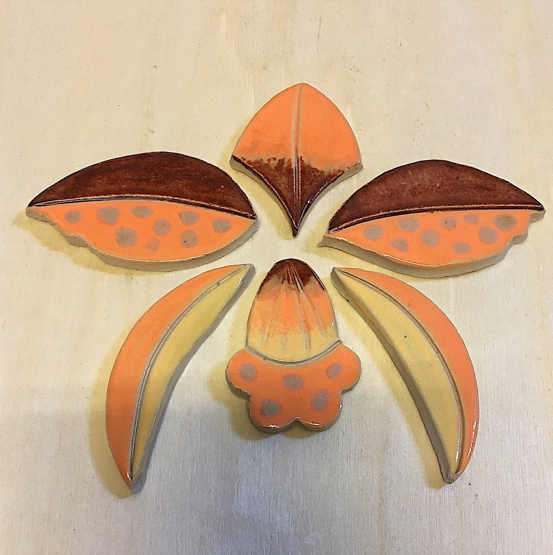 Orchid Ceramic Tiles set for mosaic and wall decoration 6 | Etsy