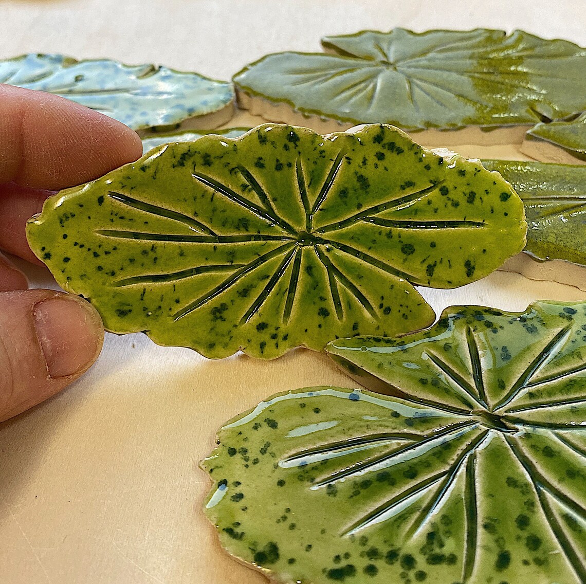 White Water Lilies Ceramic Tile Set - Etsy