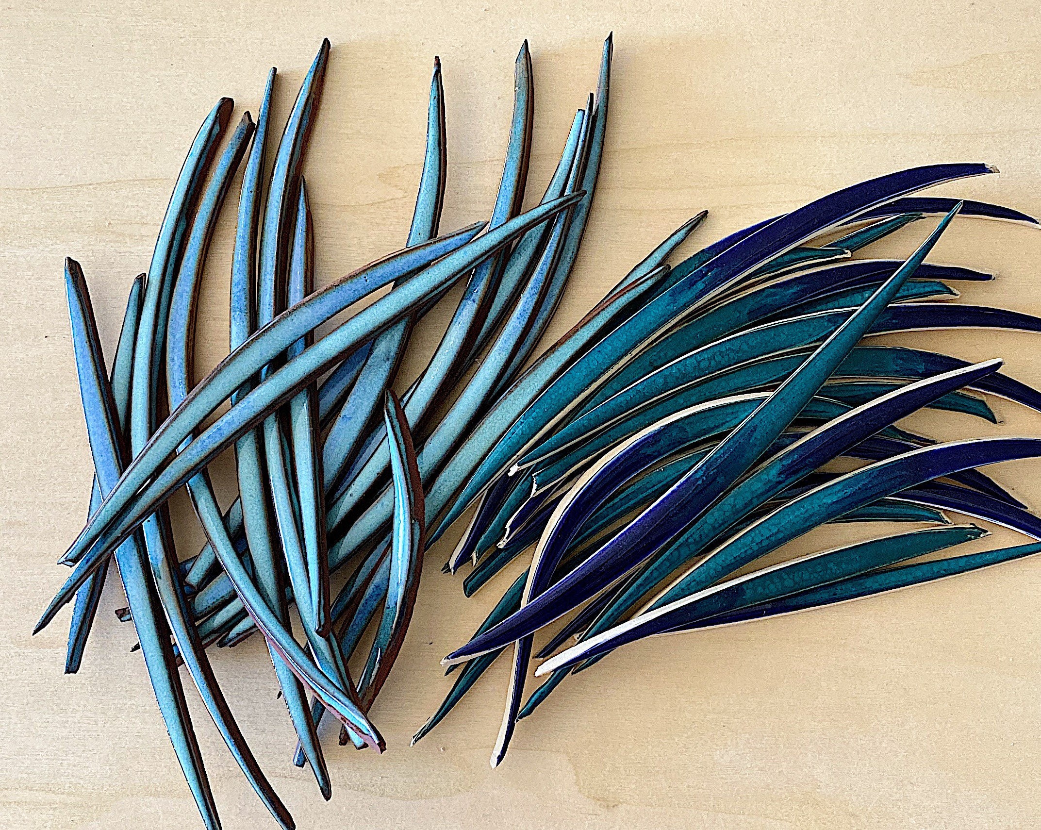 Turquoise Blue and Light Blue Ceramic Strips for Mosaic 1.5 - Etsy