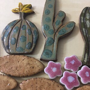 Cactus Garden Tiles Set , Handmade Mosaic Tiles 16 Pieces - Etsy