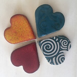 Colorful Ceramic Heart Tiles for Mosaic 4 Pieces - Etsy