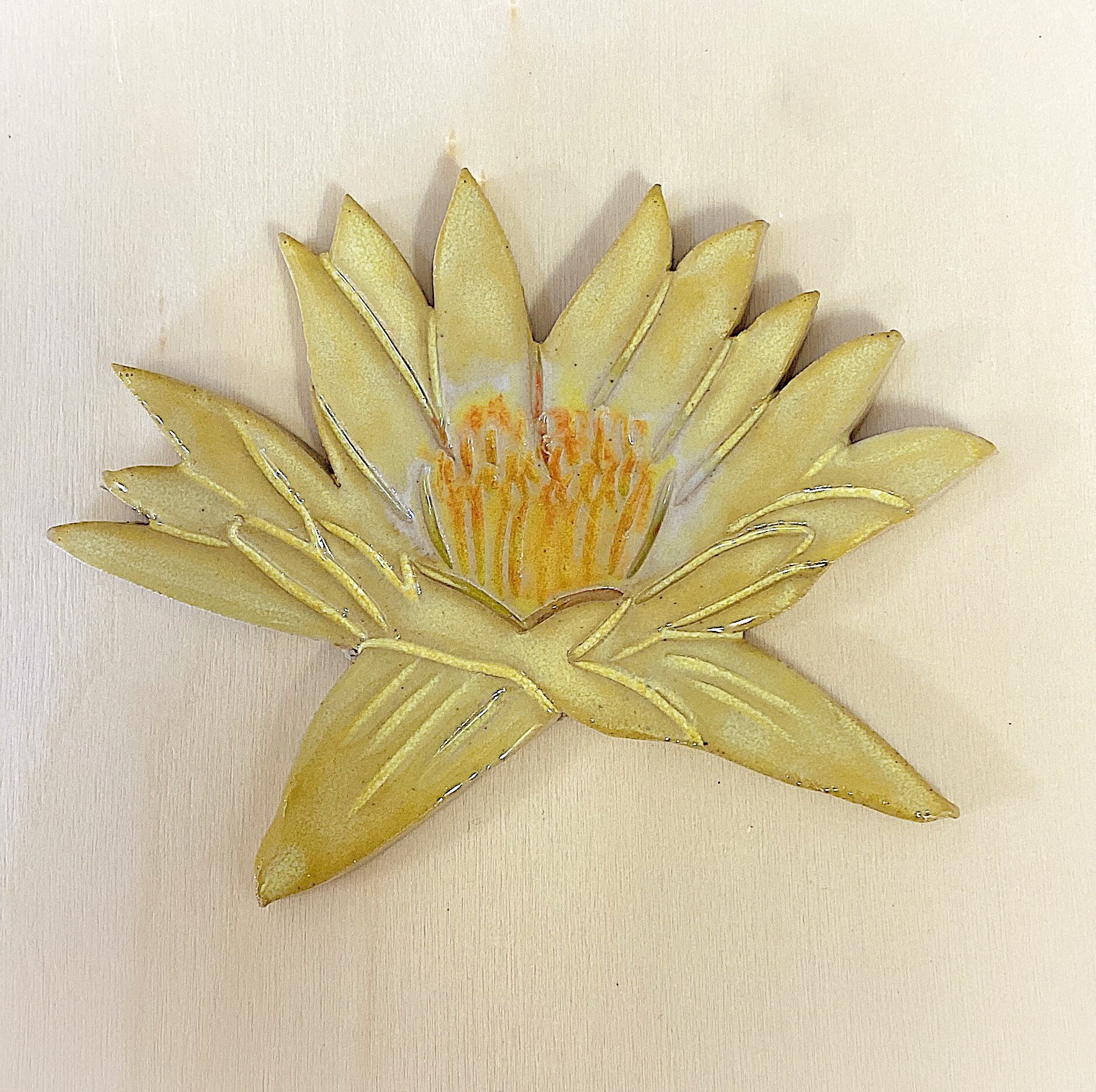 Yellow Water Lilies Ceramic Tile Set - Etsy