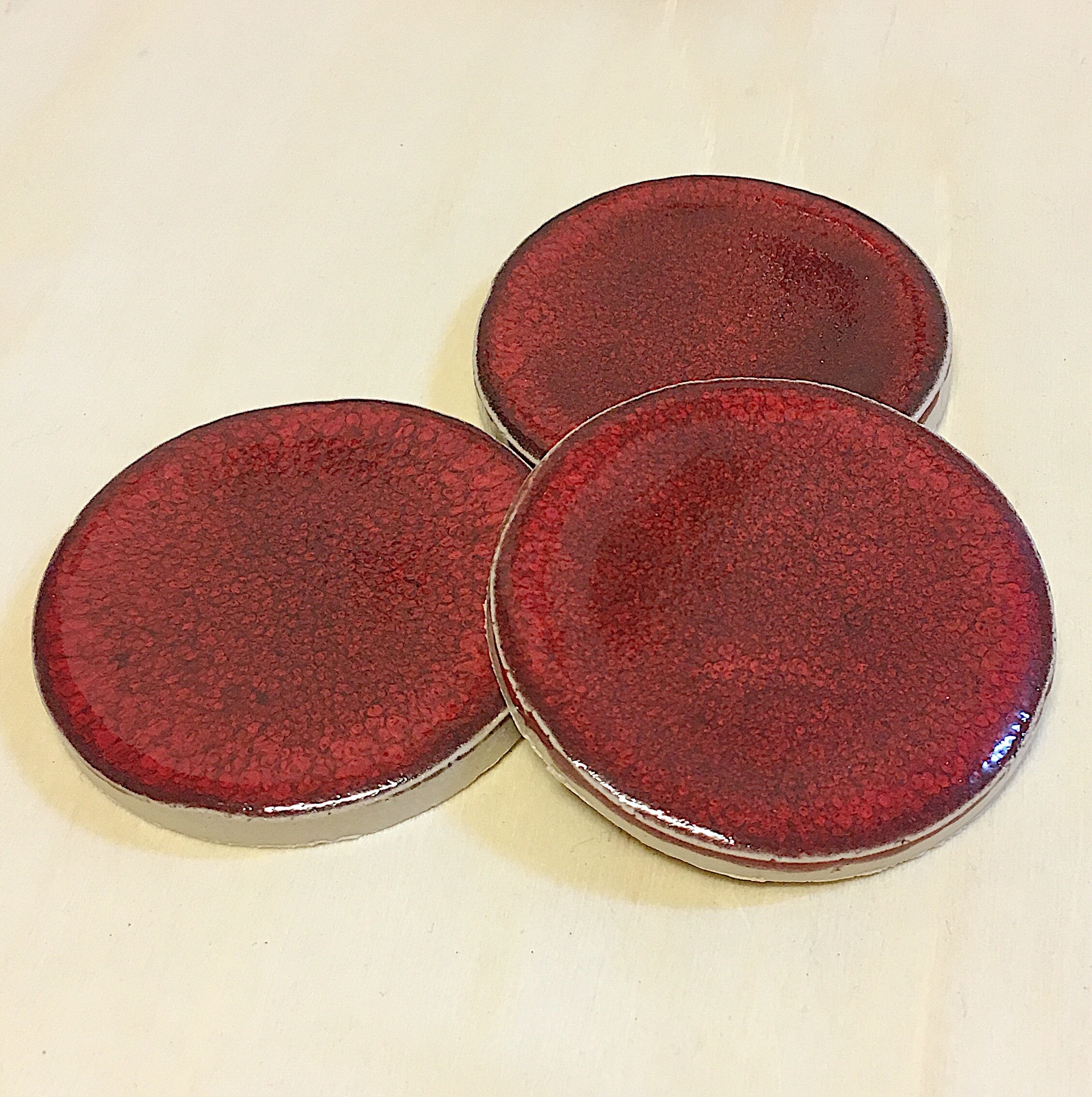 10 pieces Deep red Ceramic Circles for mosaic Craft Supplies & Tools ...
