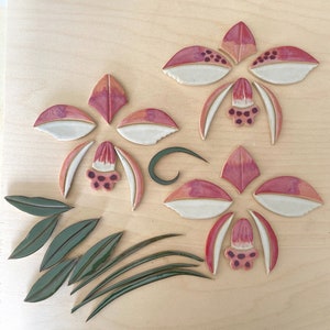 Pink Orchids, Ceramic Tiles Set for Mosaic and Wall Decoration - Etsy